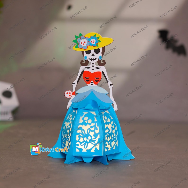 Pack 3 Catrina Lantern Templates – Halloween Day of the Dead SVG PDF ...