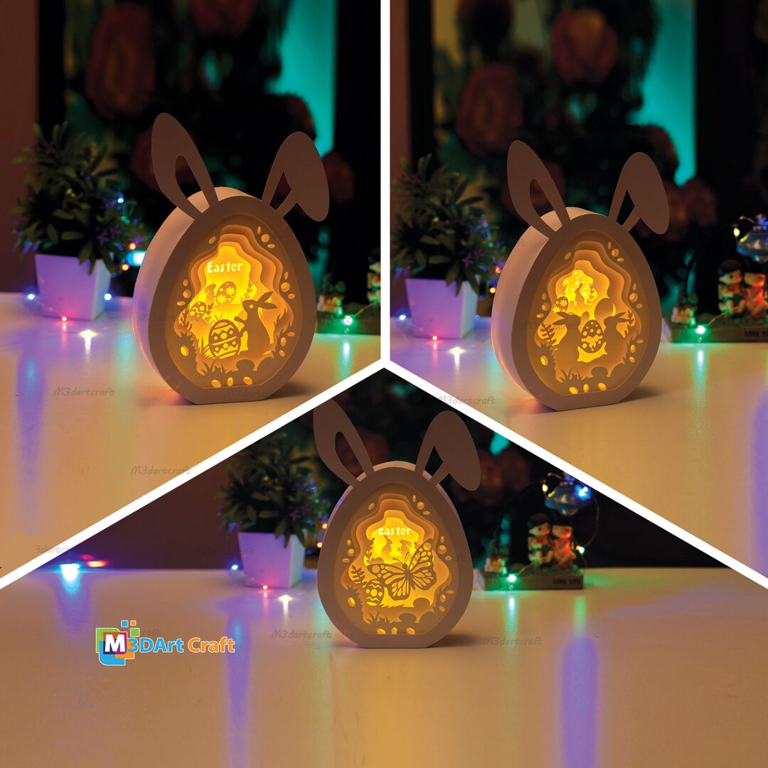 Pack 3 Happy Easter Eggs Shadow Box SVG for Cricut Projects - Etsy