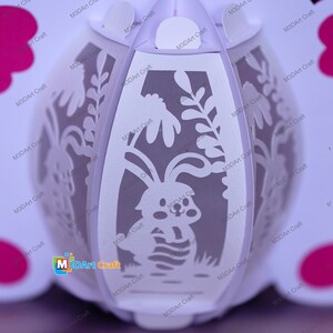 Bunny Lantern V2 PDF, SVG, Studio Template - Bunny Easter Egg Lantern ...