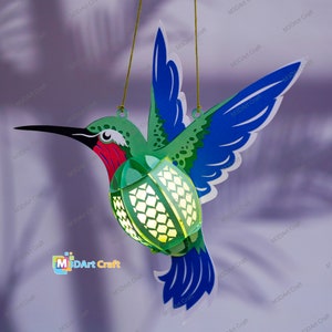 Set 3 Hummingbird Lanterns PDF, SVG Templates for Cricut Project ...