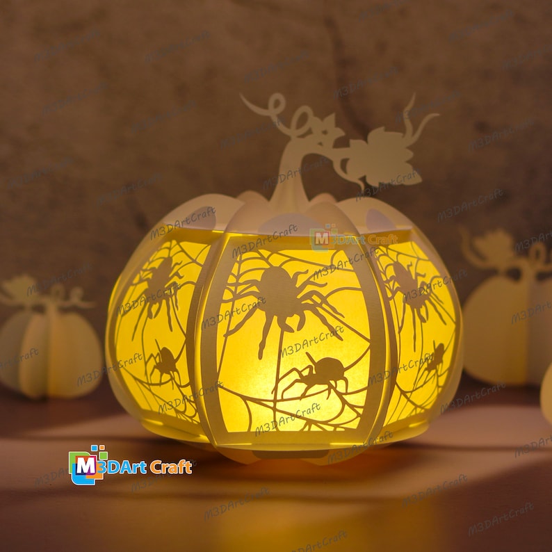 Scary Spider Pumpkin Lanterns SVG for Cricut Projects Diy Halloween ...
