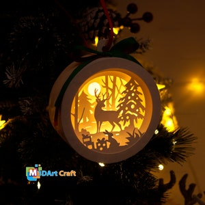 Paper Lantern Shadow Box SVG PDF Template for You DIY Christmas ...