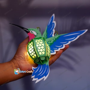 Hummingbird Lanterns PDF, SVG Templates for Cricut Project - Paper ...