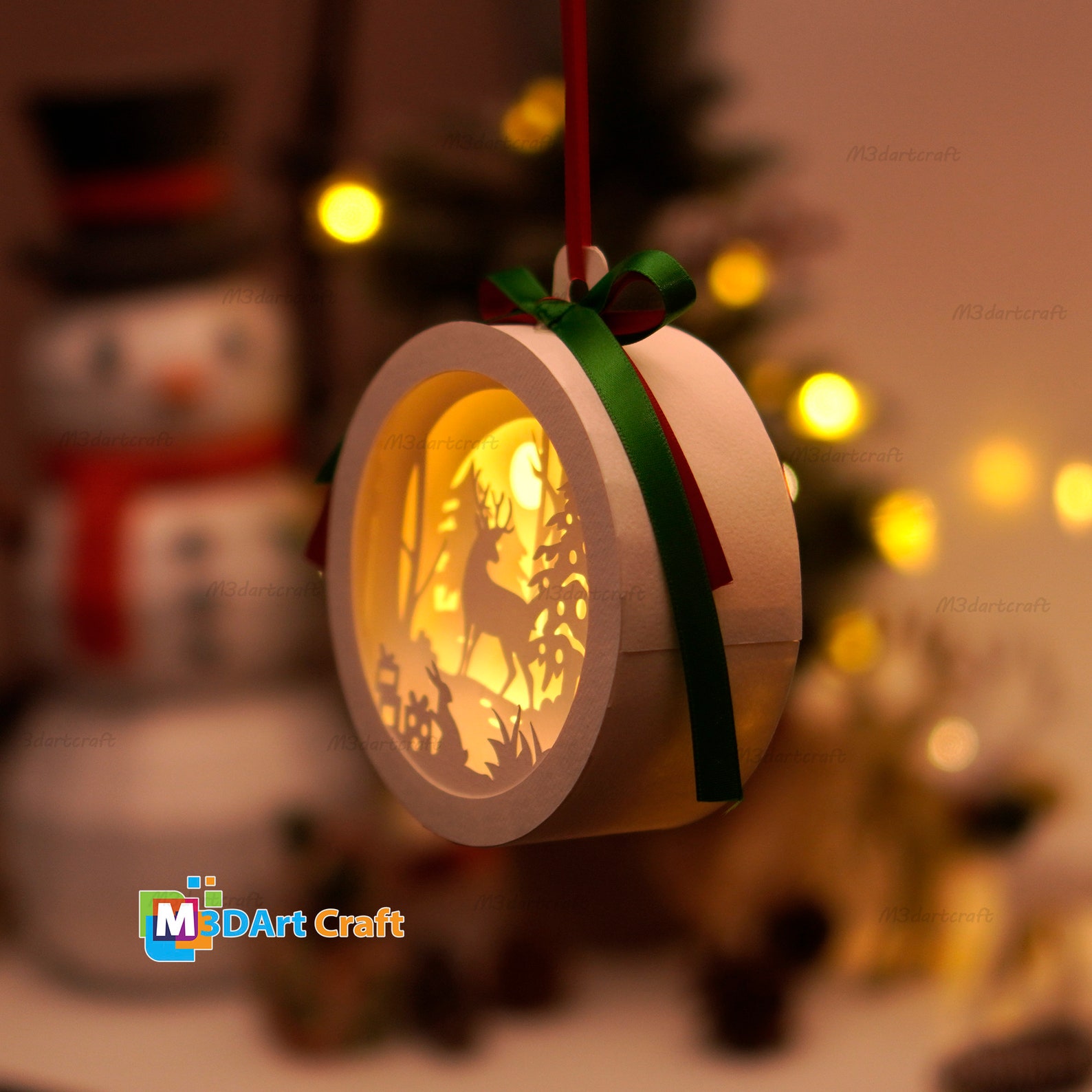 Paper Lantern Shadow Box SVG PDF Template for You DIY - Etsy