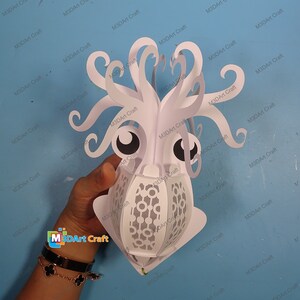 Set 3 Squid Lantern PDF, SVG, Silhouette Studio Templates - Ocean ...