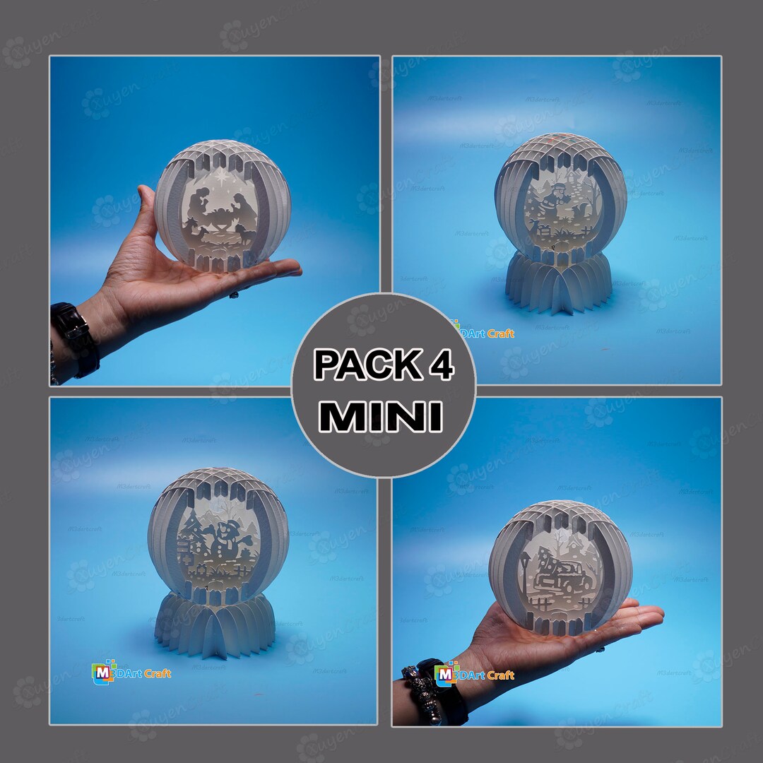 Pack 4 Sphere Pop up SVG Silhouette Studio Templates SVG for - Etsy