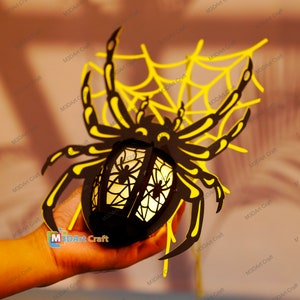 Set 3 Spider Lanterns PDF, SVG Templates Halloween Paper Cut Lamps ...