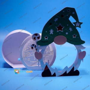 Pack 3 Christmas Gnome Lantern Shadow Box SVG Light Box for Cricut ...