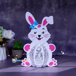 Bunny Lantern V1 PDF, SVG, Studio Template - Bunny Easter Egg Lantern ...