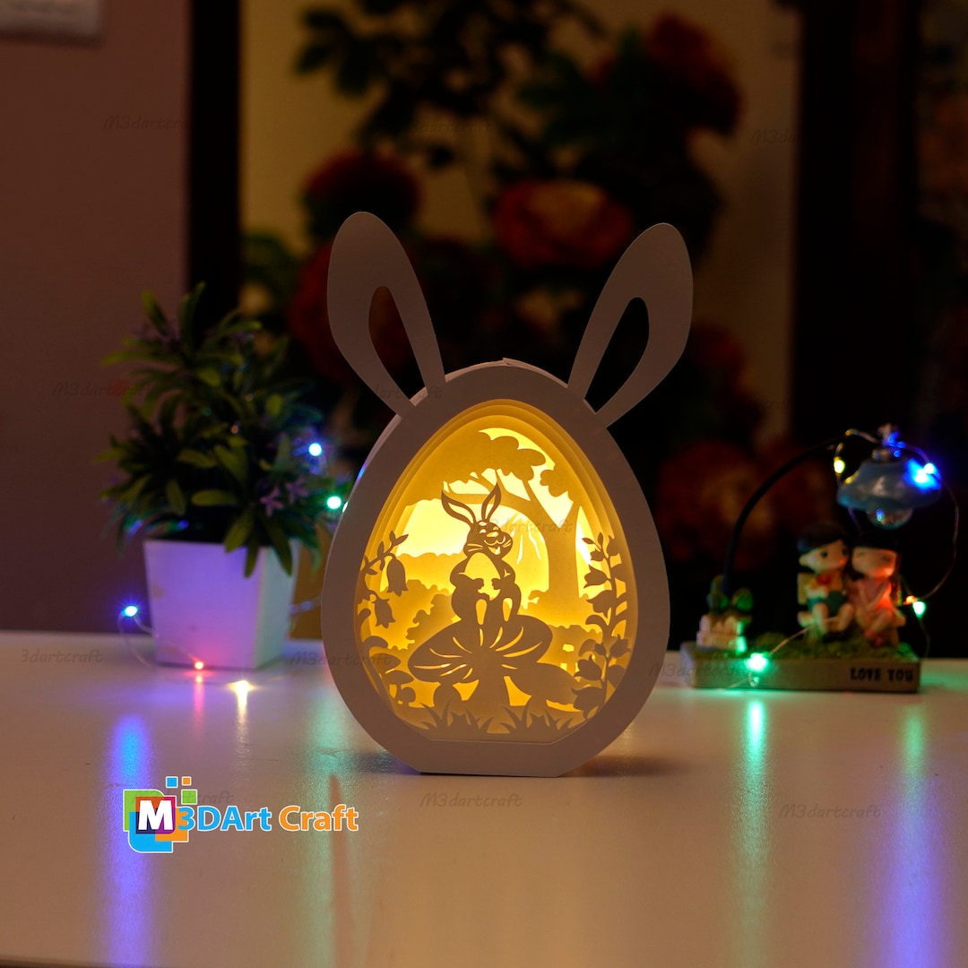 PDF, SVG, Studio Template Rabbit Holding Eggs Easter - Easter Eggs ...