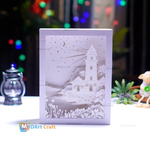 Lighthouse Shadow Box - Lighthouselightbox SVG for Cricut Projects, Paper Cut Shadow Box ...