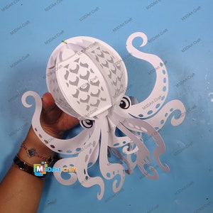 Octopus Lantern PDF, SVG, Studio Templates - DIY Octopus Paper Lantern ...