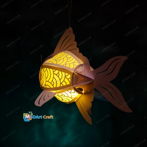 Fish Lantern PDF, SVG, Silhouette Studio Templates - Ocean Lantern ...