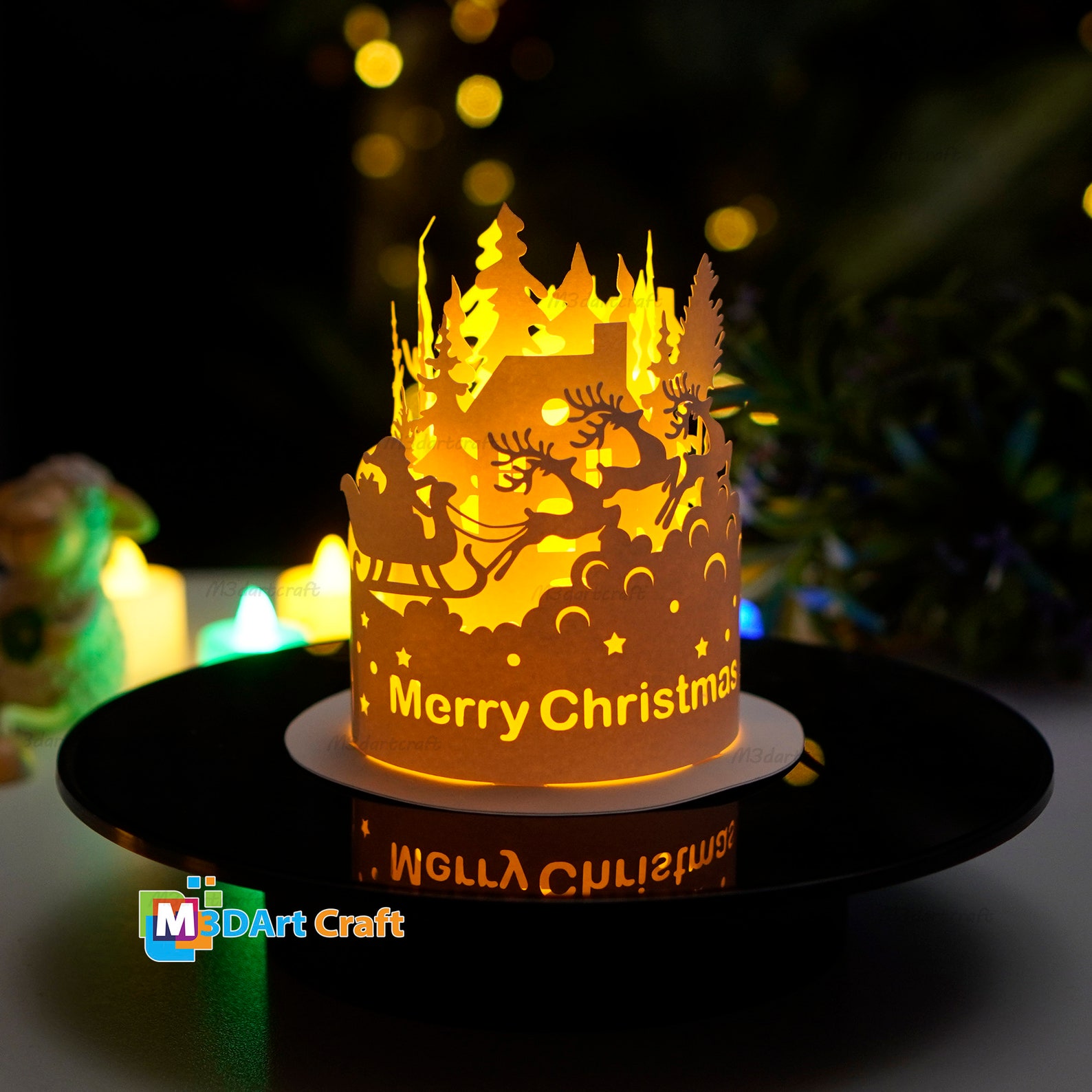 Christmas Paper Lantern SVG, DIY Paper Cut Lamp (PDF, Cricut) - Etsy