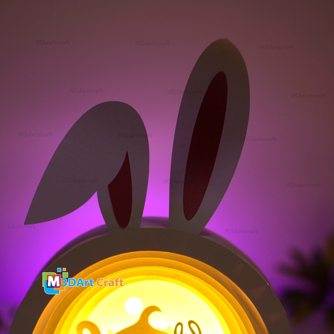 Fairy Bunny Lanterns Shadowbox Easter Lightbox PDF SVG for - Etsy