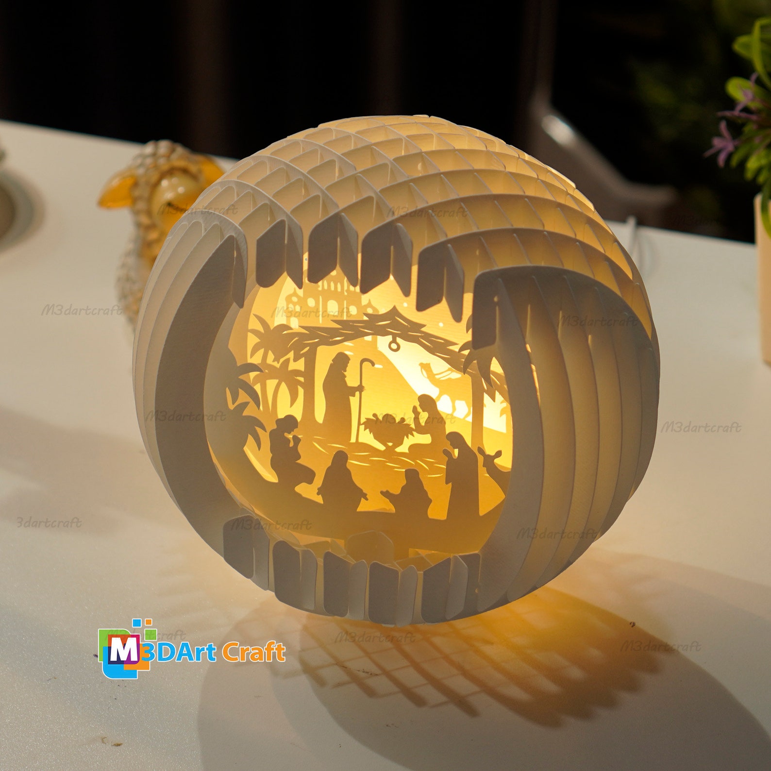 Nativity Scene Sphere Pop up SVG, Silhouette Studio Templates ...