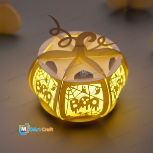 Boo Scene Pumpkin Lantern SVG for Cricut Joy Projects - Ghost Halloween ...