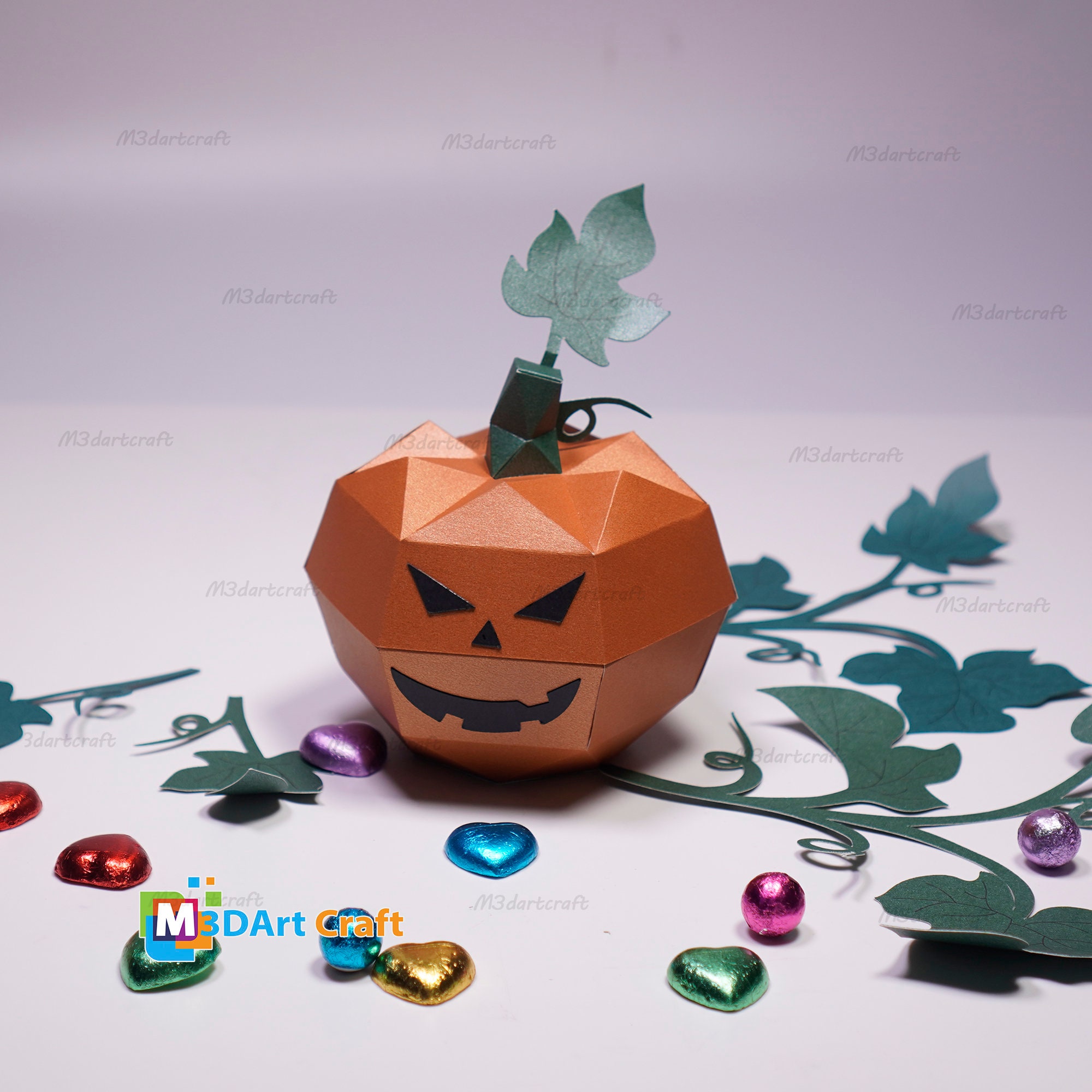 Pumpkin Box SVG, Silhouette Studio, PDF Templates, Pumpkin Halloween ...