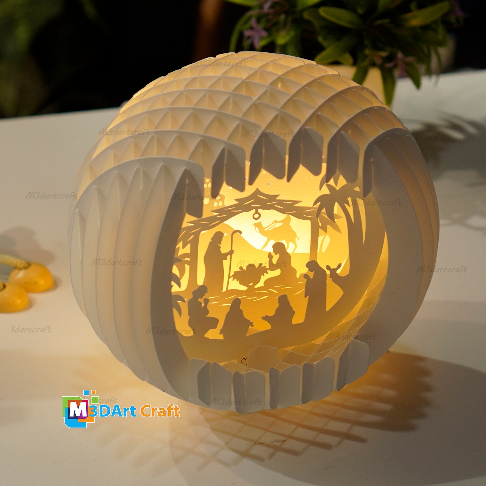 Nativity Scene Sphere Pop up SVG, Silhouette Studio Templates ...