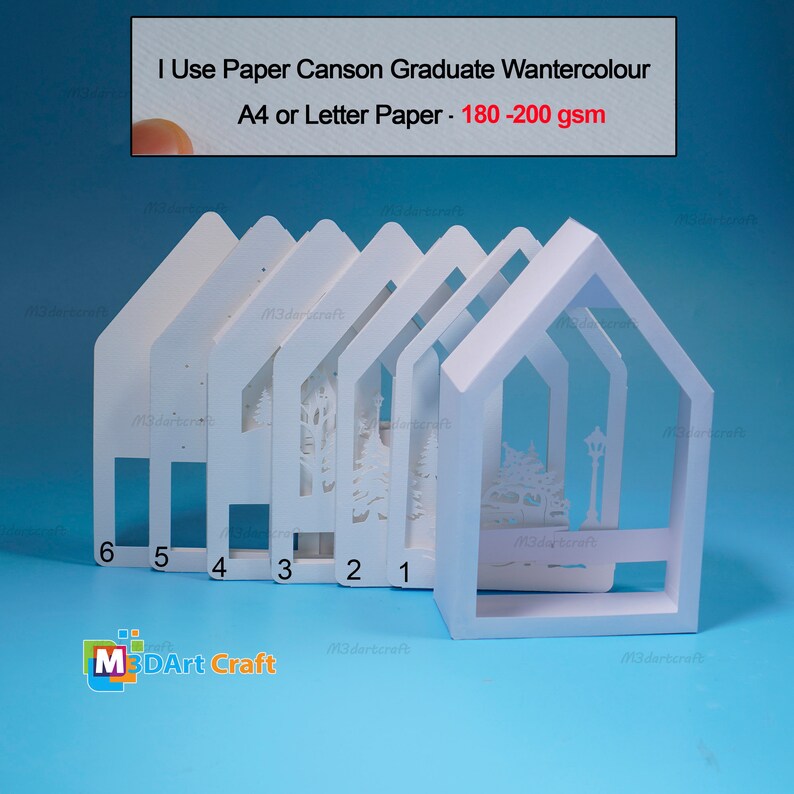 Pack 5 Merry Christmas Lanterns Shadow Box SVG Templates - Etsy