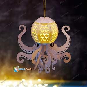 Octopus Lantern PDF, SVG, Studio Templates - DIY Octopus Paper Lantern ...