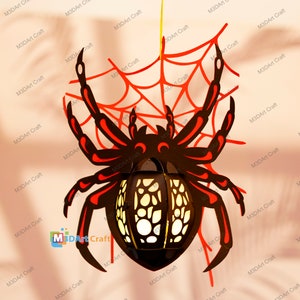 Set 3 Spider Lanterns PDF, SVG Templates Halloween Paper Cut Lamps ...