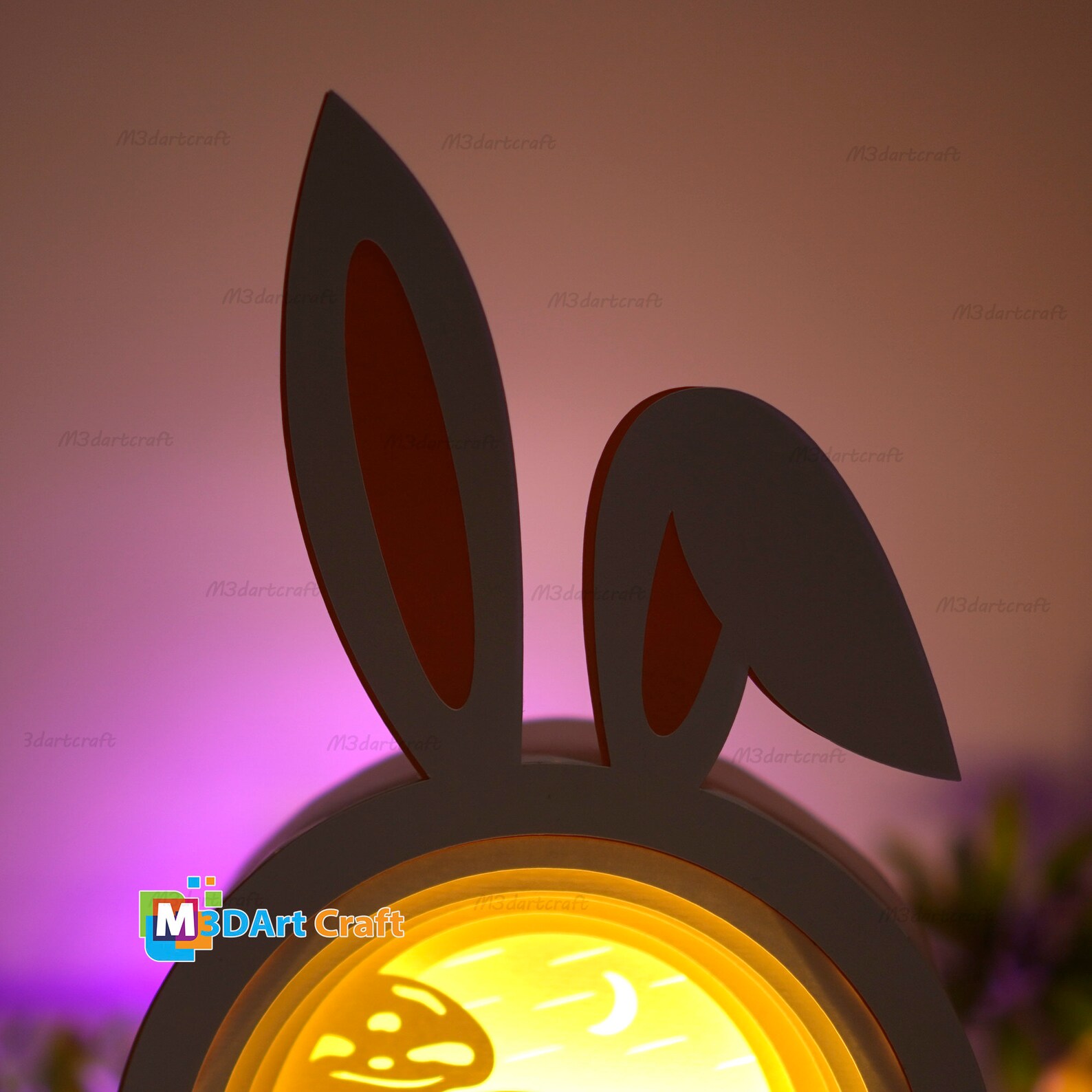 Pack 3 Bunny Easter Shadow Box SVG for Cricut Projects - Easter Paper ...