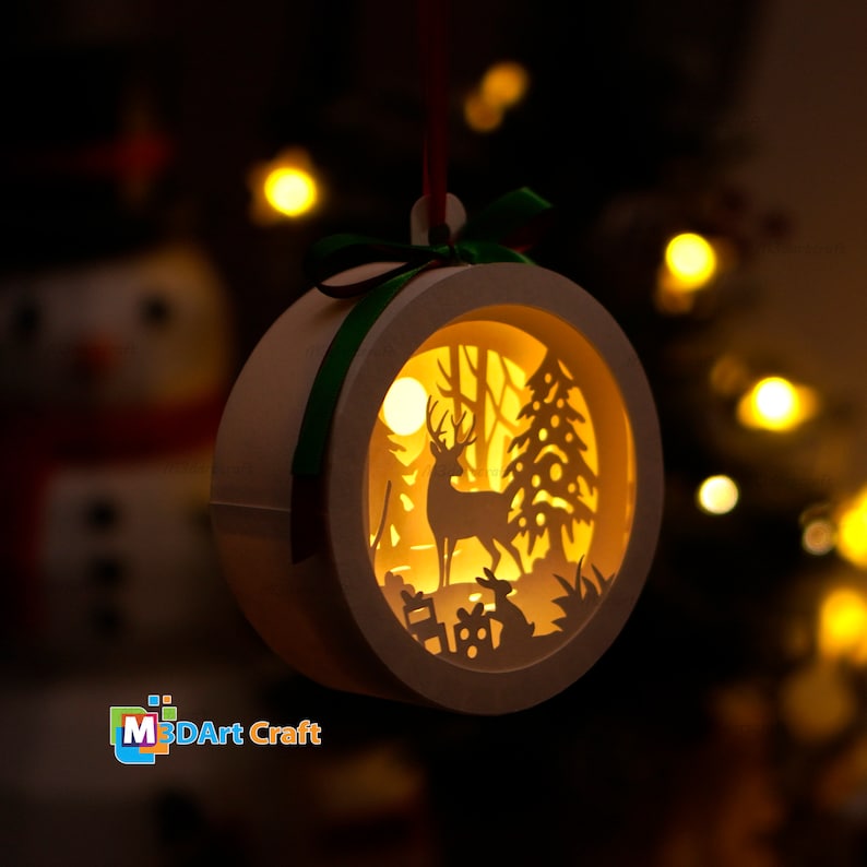 Paper Lantern Shadow Box SVG PDF Template for You DIY - Etsy