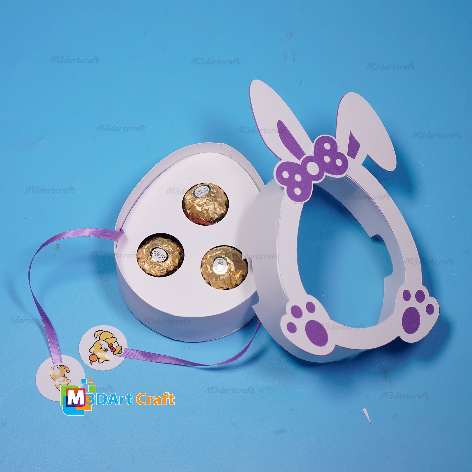 Bunny Easter Eggs Candy Box SVG for Cricut Projects, Scanncut, Cameo4 ...