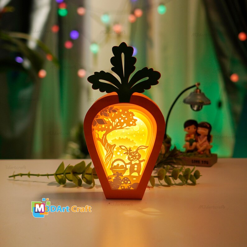 Cute Rabbit Easter Carrot Shadow Box SVG for Cricut Projects - Etsy