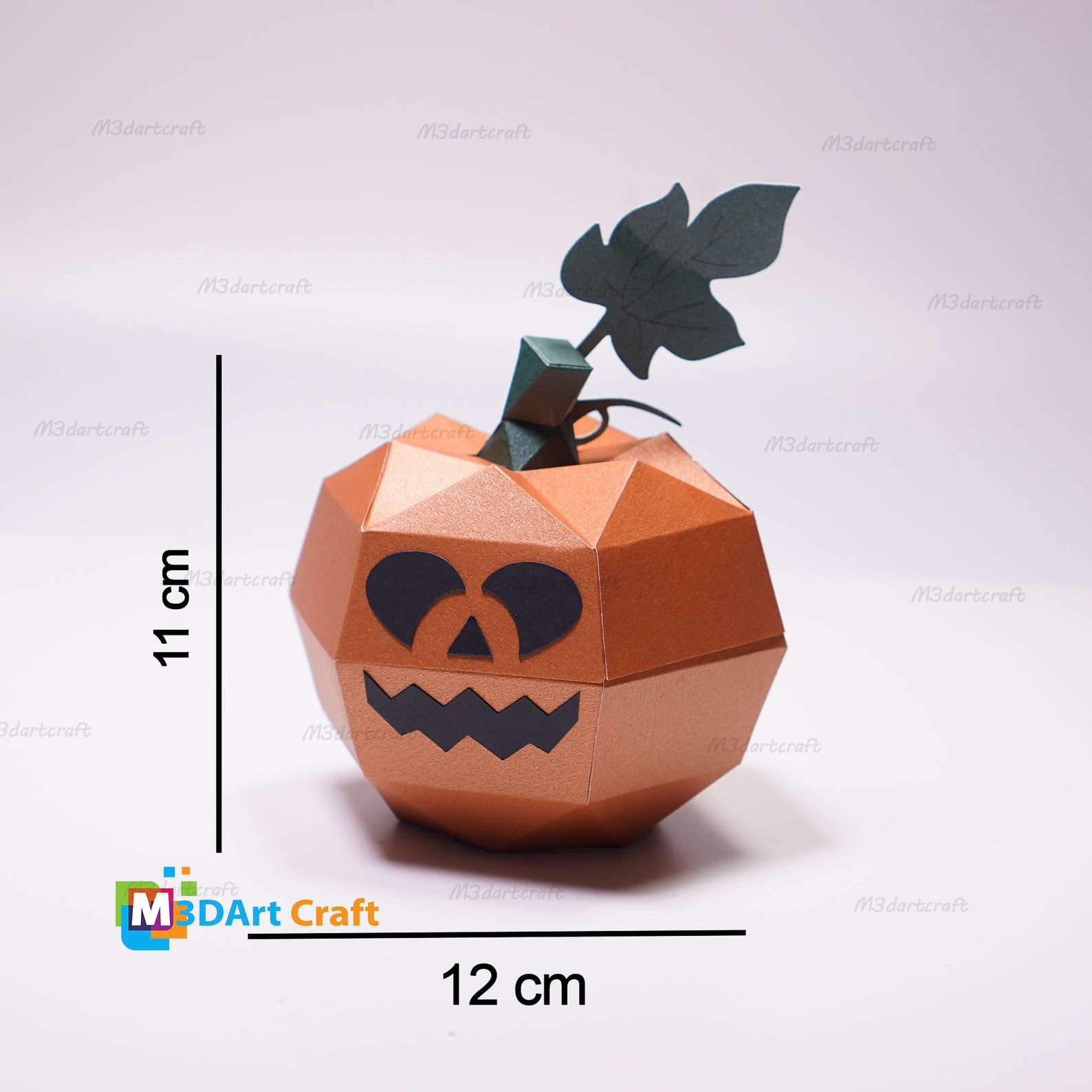 Pumpkin Candy Box SVG, Halloween Papercraft Template (PDF, Silhouette ...