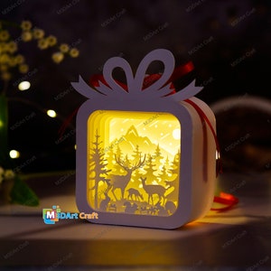 Paper Lantern Gift Box SVG Template – Christmas Ornaments, Cricut (PDF ...