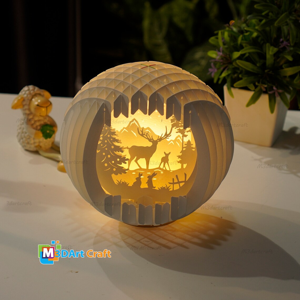 Deer Sphere Pop up SVG Templates for Creating Snow Globe Pop - Etsy