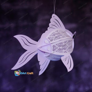 Set 3 Fish Lantern PDF, SVG, Silhouette Studio Templates - Ocean ...