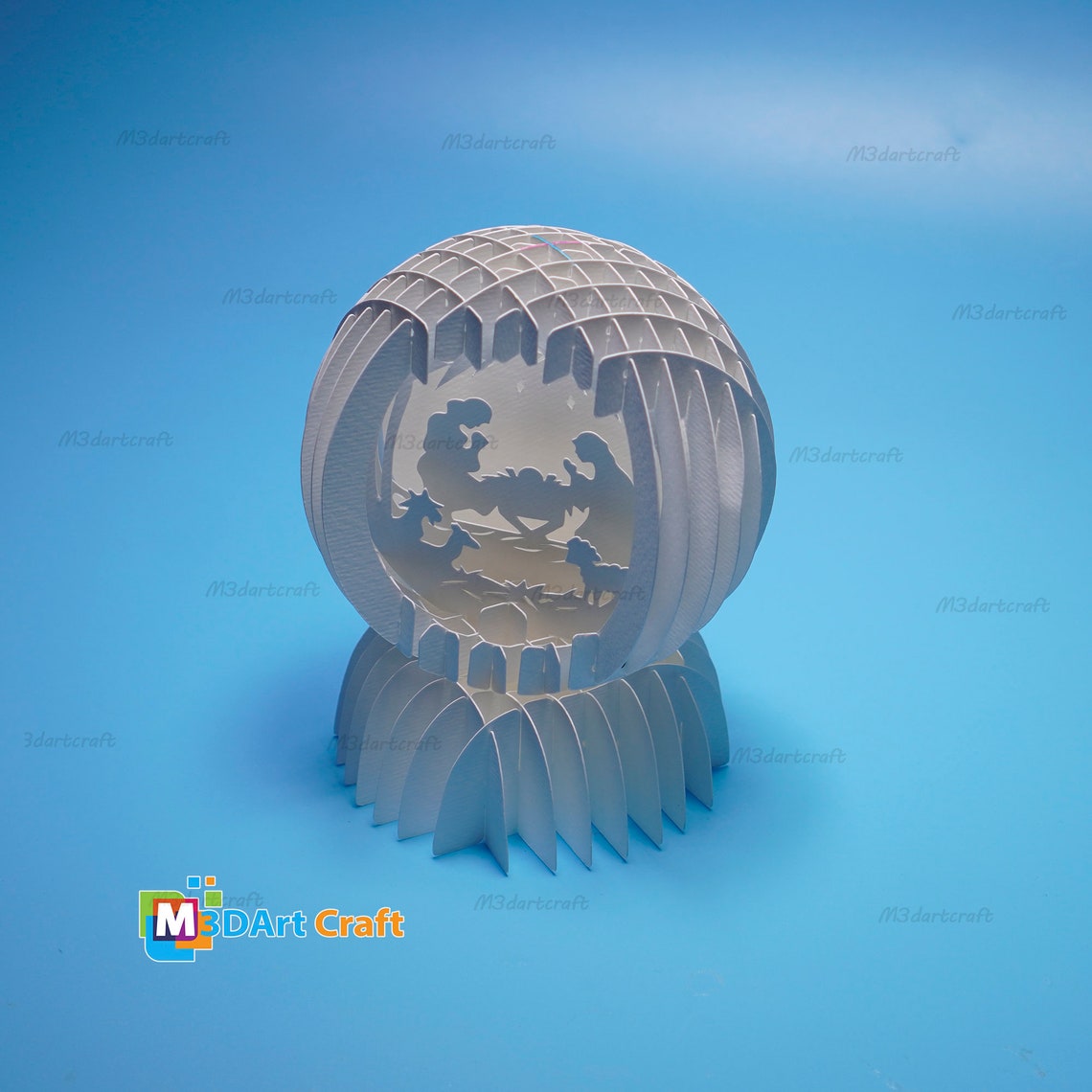 Nativity Scene Sphere Pop up SVG Silhouette Studio Templates - Etsy