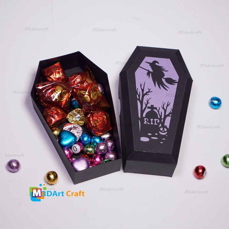 Pack 4 Coffin Box SVG Silhouette Studio Templates Creating - Etsy