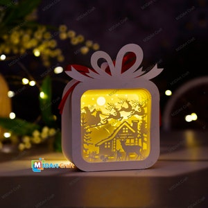 Pack 4 Paper Lantern Gift Box SVG Template for Cricut Projects - DIY ...