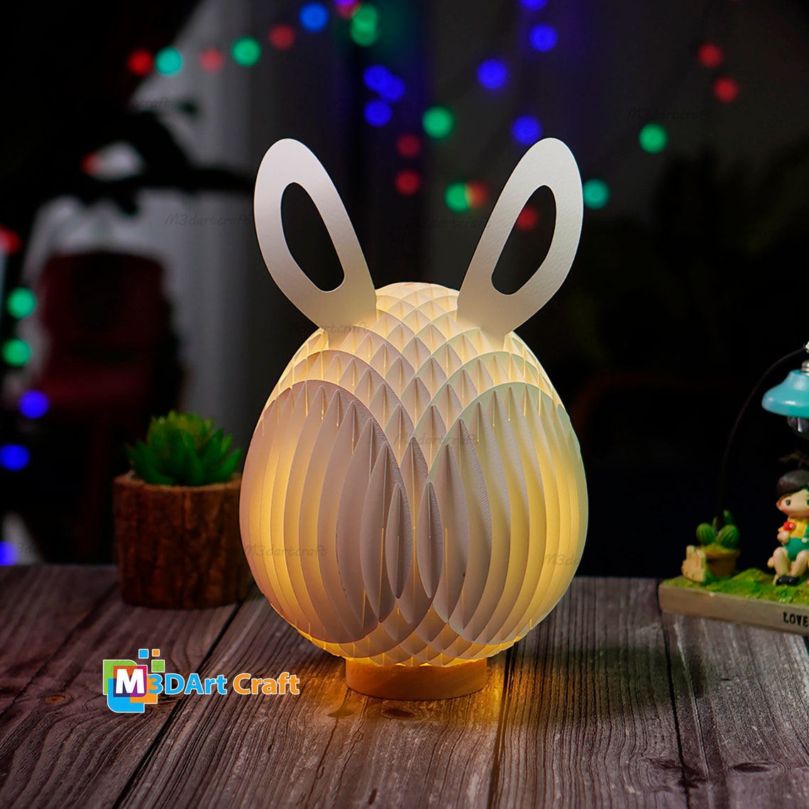 PDF SVG Studio Template Rabbit Holding Egg in Easter Bunny - Etsy