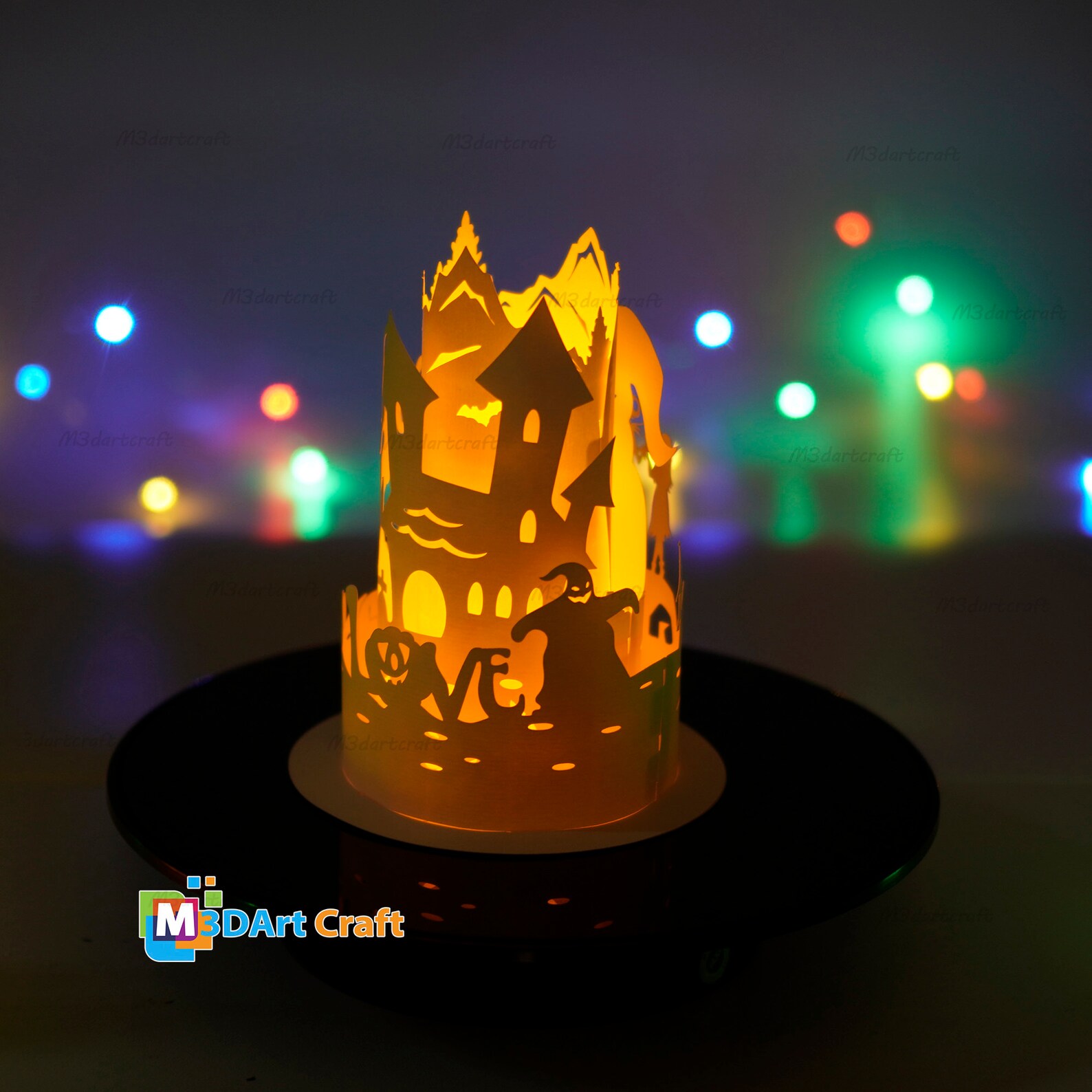 Paper Cut Lamp for Halloween SVG PDF Templates for Creating - Etsy