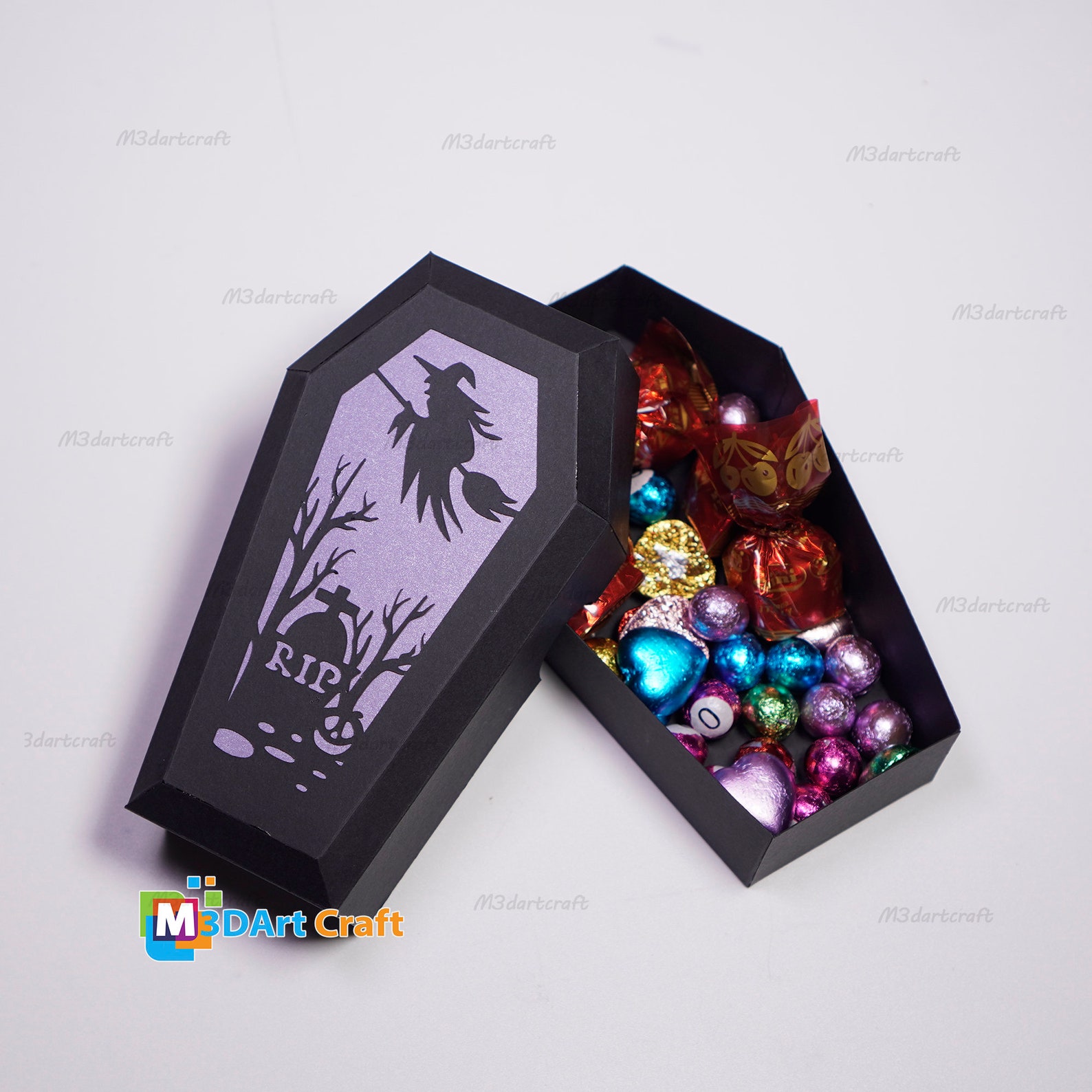 Pack 4 Coffin Box SVG Silhouette Studio Templates Creating - Etsy