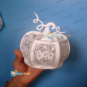 Boo Scene Pumpkin Lantern SVG for Cricut Joy Projects - Ghost Halloween ...