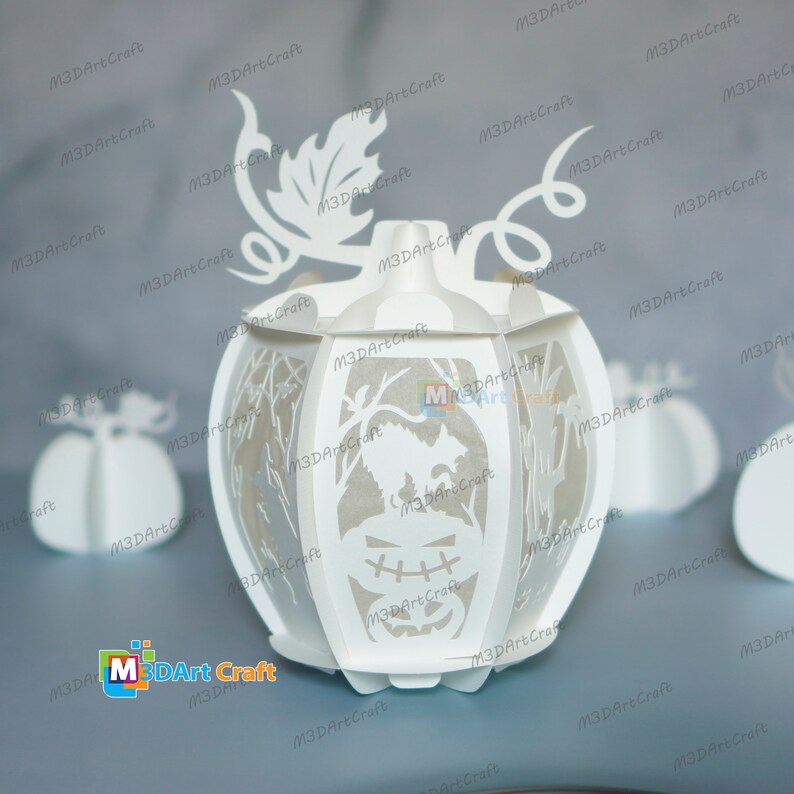 Witch in Pumpkin Lanterns Shadow Box SVG for Cricut Projects Diy ...