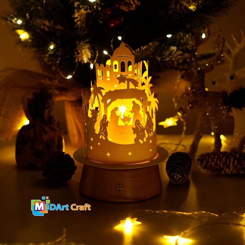 Nativity Scene Lantern V2 - Paper Lantern SVG for Cricut Projects Ideas ...