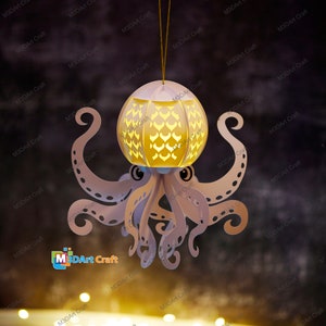 Octopus Lantern PDF, SVG, Studio Templates - DIY Octopus Paper Lantern ...