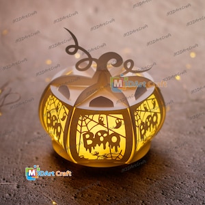 Boo Scene Pumpkin Lantern SVG for Cricut Joy Projects - Ghost Halloween ...