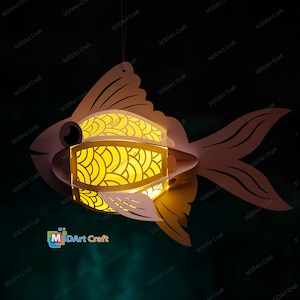 Fish Lantern PDF, SVG, Silhouette Studio Templates - Ocean Lantern ...