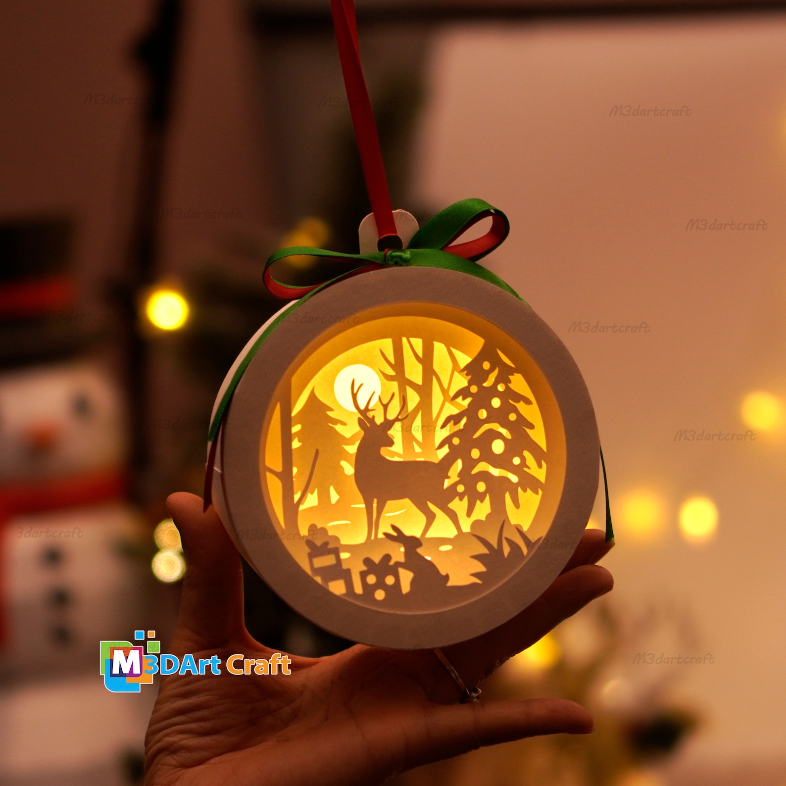 Paper Lantern Shadow Box SVG PDF Template for You DIY - Etsy