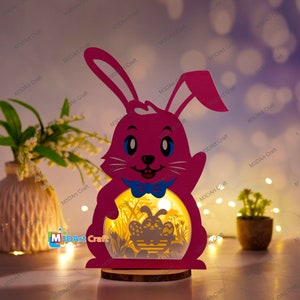 Cute Bunny Easter Lanterns Shadowbox PDF, SVG, Silhouette - Easter ...