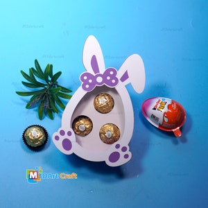 Bunny Easter Eggs Candy Box SVG for Cricut Projects, Scanncut, Cameo4 ...