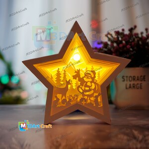 Pack 5 Christmas Star Lantern Shadow Box SVG for Cricut Proroject ...